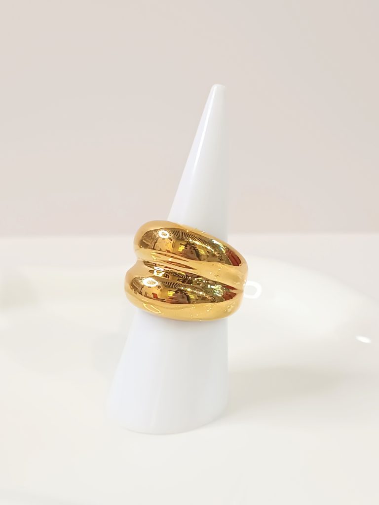 Anillo chunky doble dorado – Tumma Accesorios